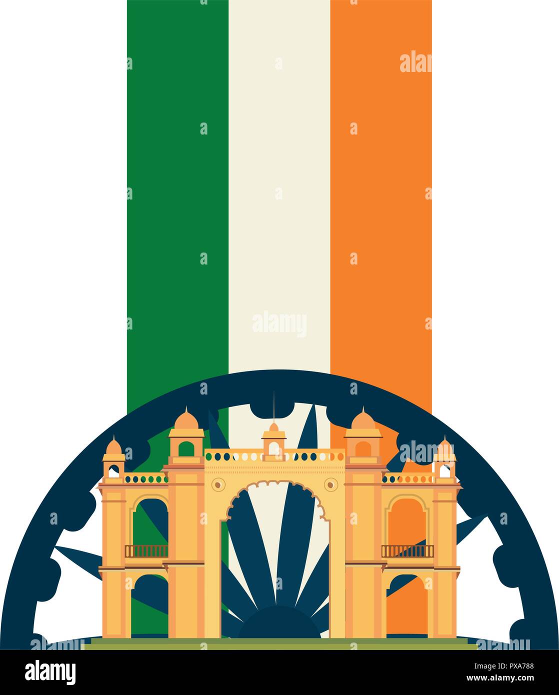 mumbai gateway flag india monument vector illustration Stock Vector ...