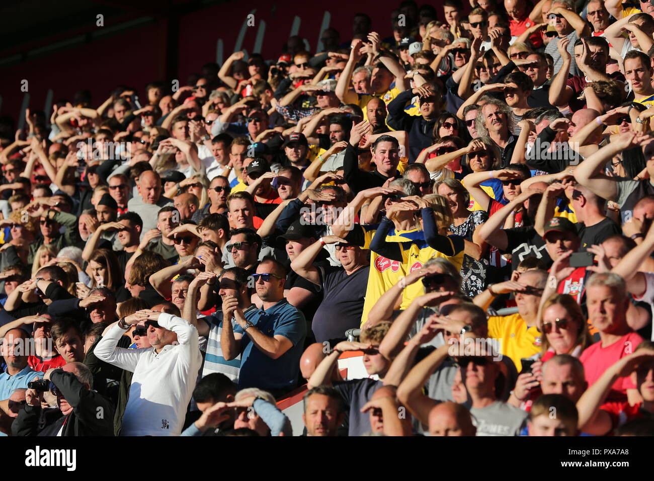 Southampton fans shield themselves hi-res stock photography and images ...