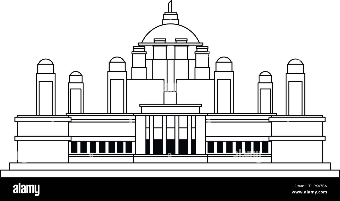 monument indian construction palace landmark vector illustration Stock ...