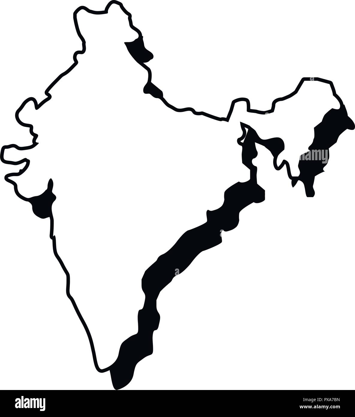 indian map landmark on white background vector illustration Stock ...