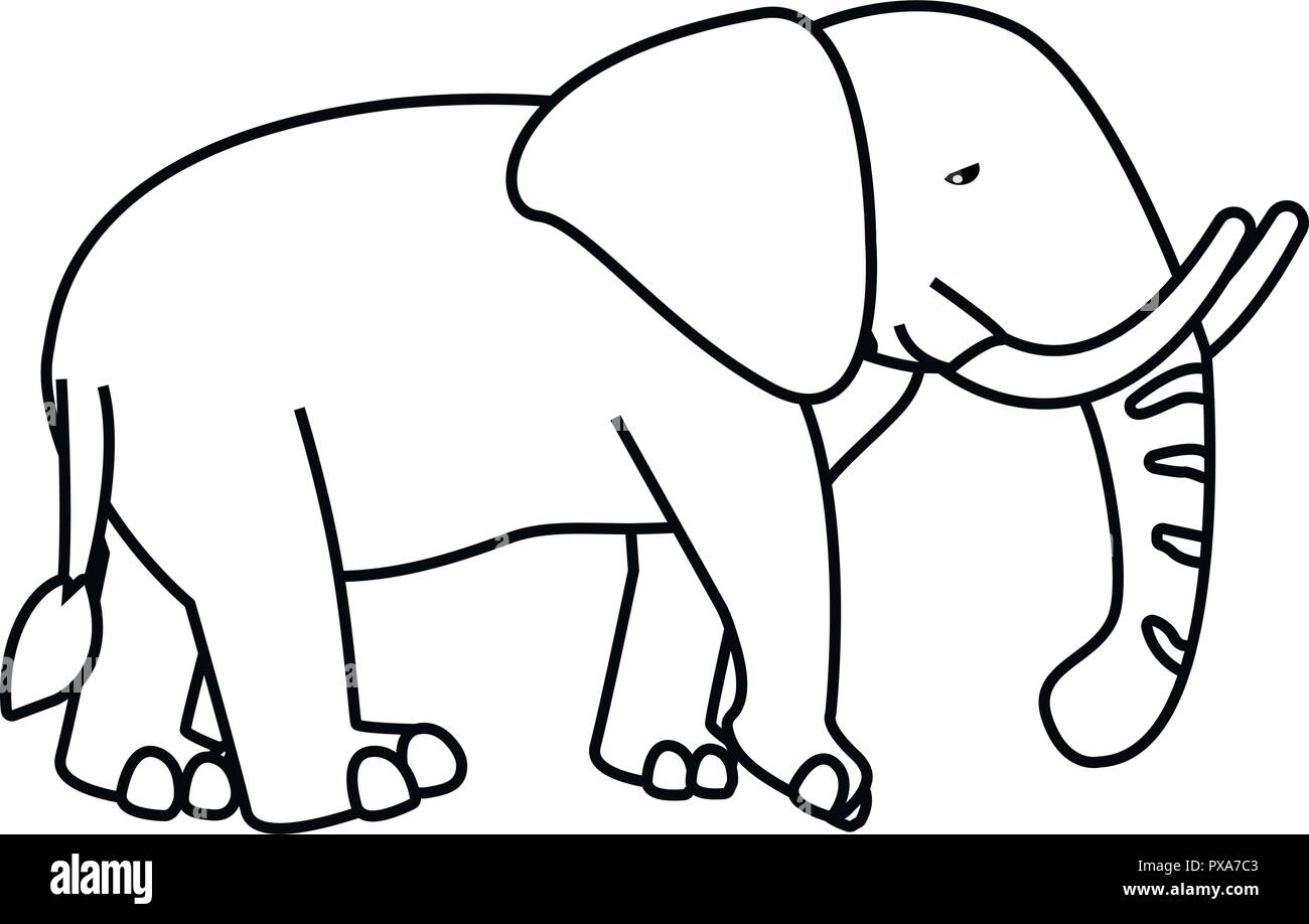 elephant animal on white background vector illustration Stock Vector ...