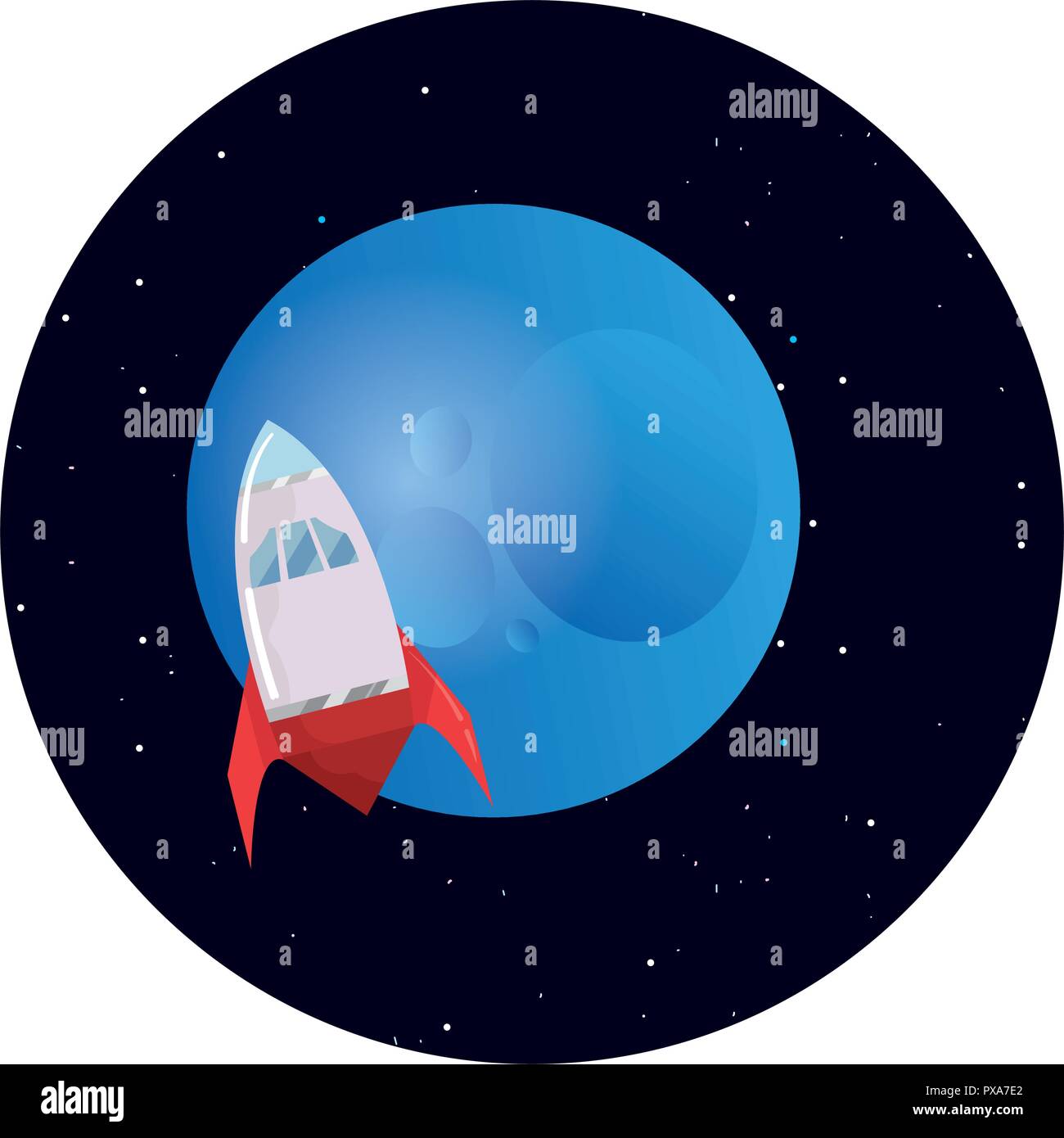 astronomy space rocket mission planet vector illustration Stock Vector ...
