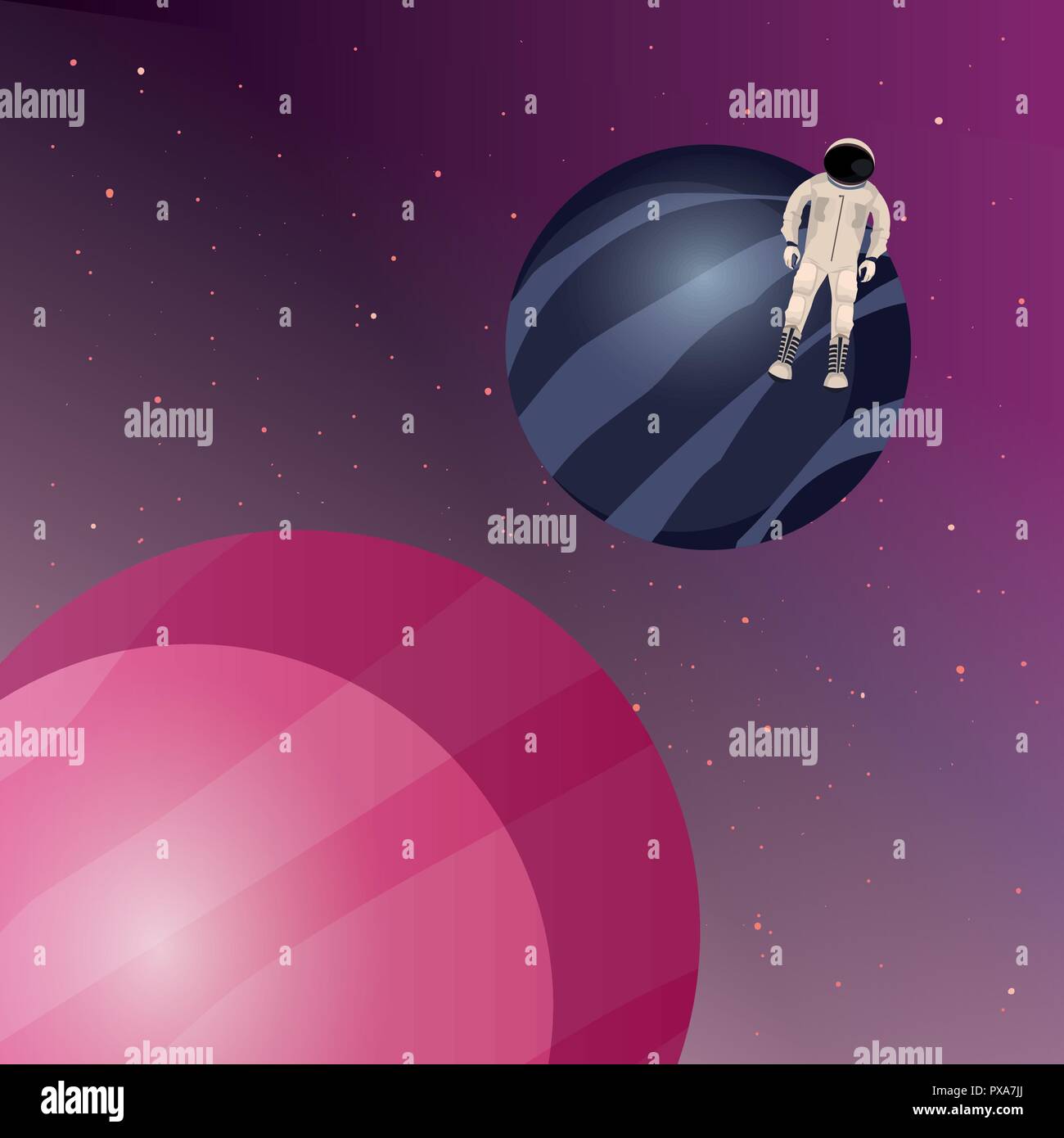 astronaut astronomy space character planets vector illustration Stock ...
