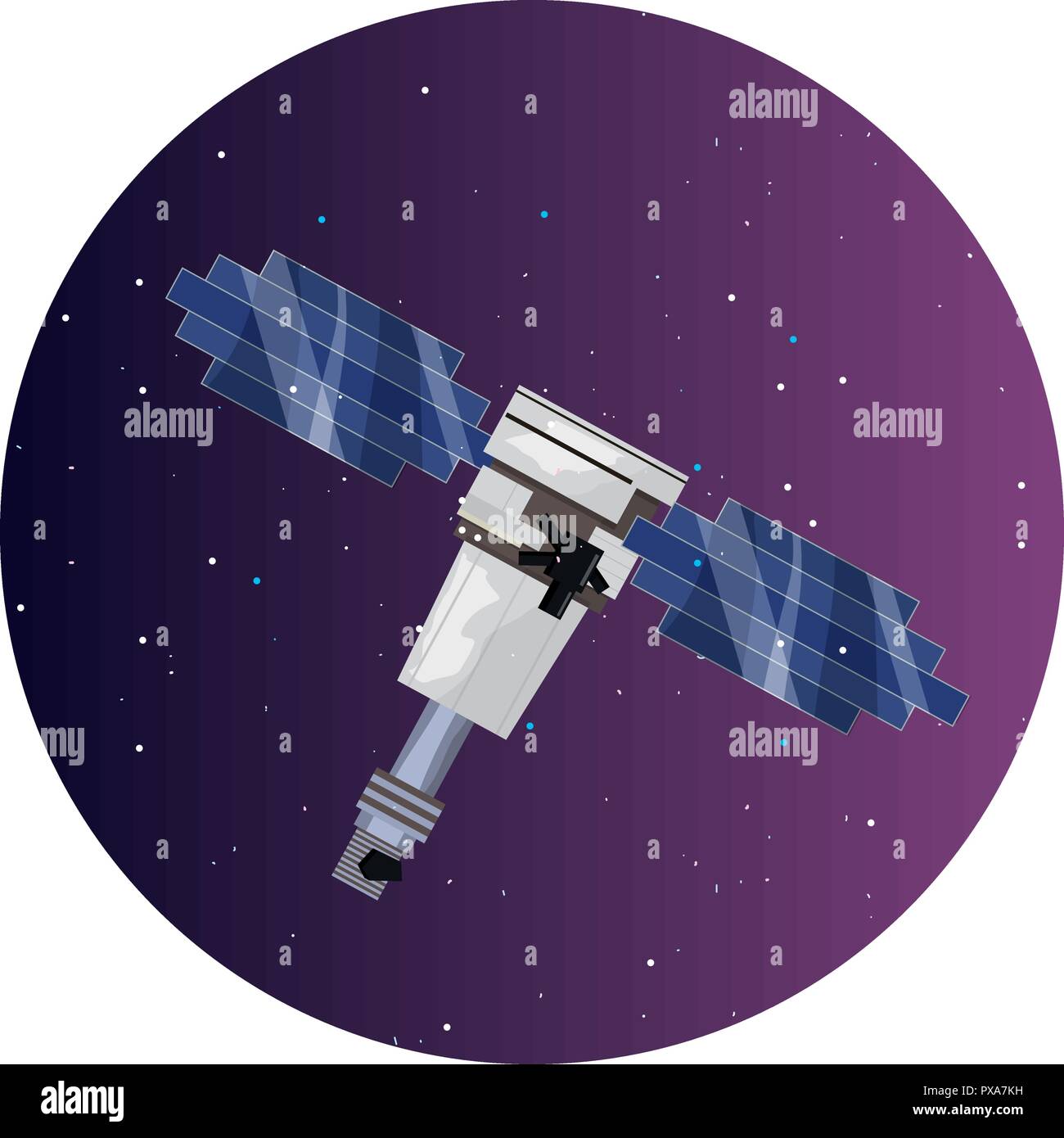 satellite science astronomy space discovery vector illustration Stock ...