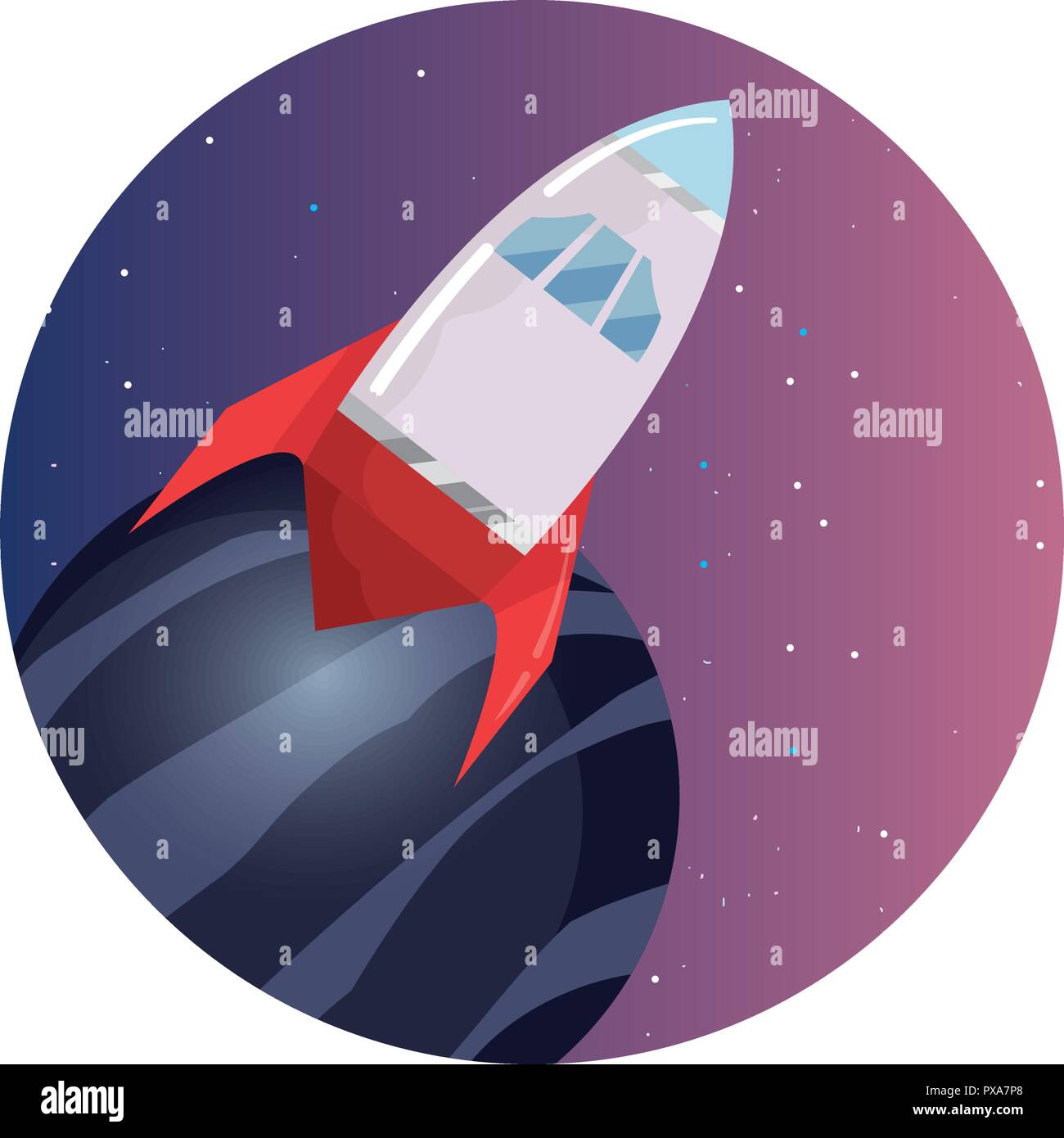 astronomy space rocket mission planet vector illustration Stock Vector ...