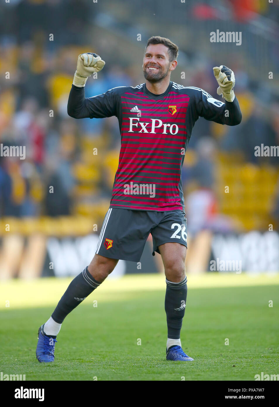 Watford goalkeeper Ben Foster celebrates after the final whistle of the ...