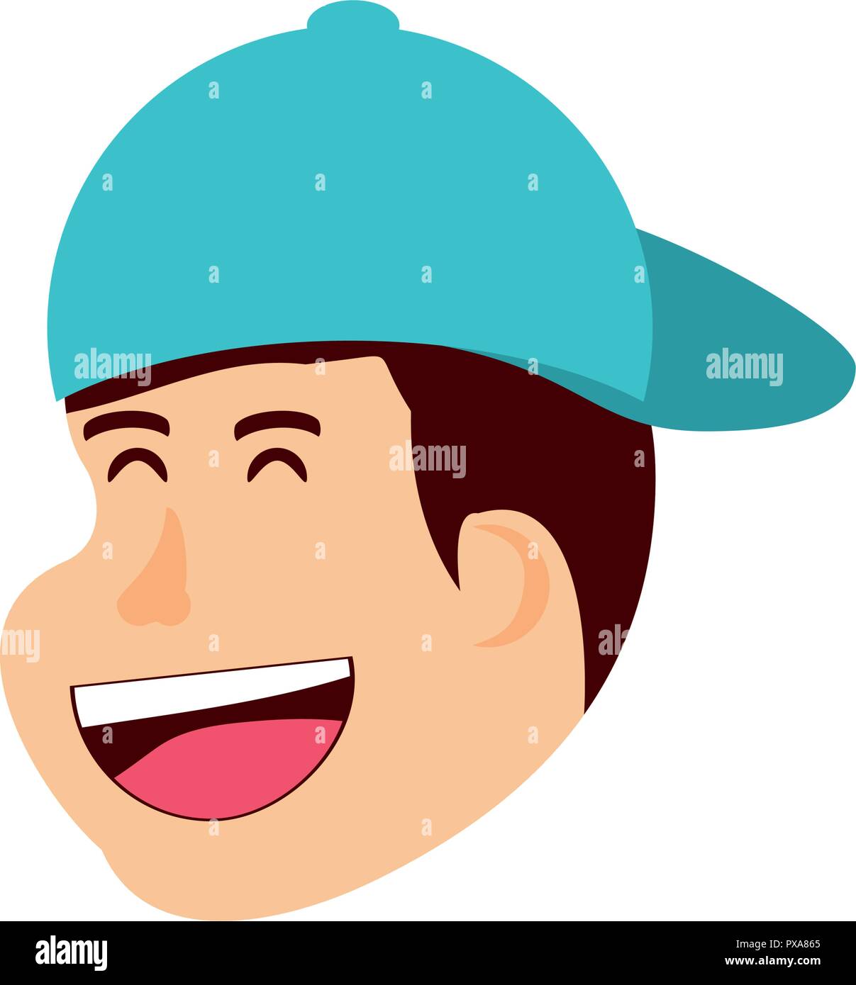 head of child boy with cap avatar character vector illustration design ...
