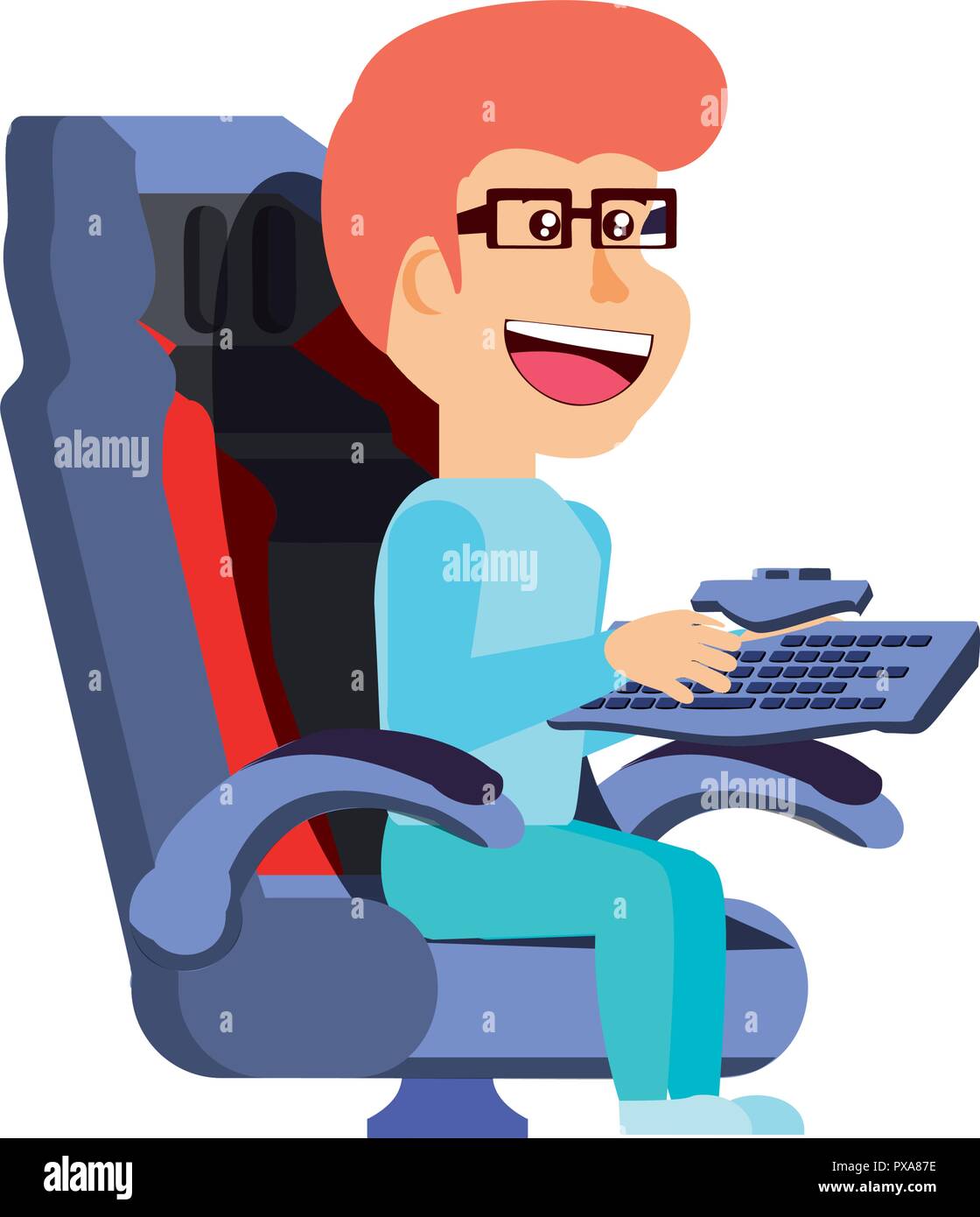 Child playing electronic keyboard Stock Vector Images - Alamy