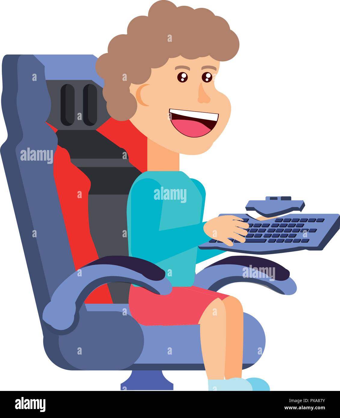 Child playing electronic keyboard Stock Vector Images - Alamy