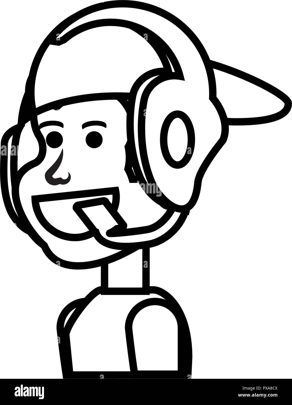 boy with headphone avatar character vector illustration design Stock ...