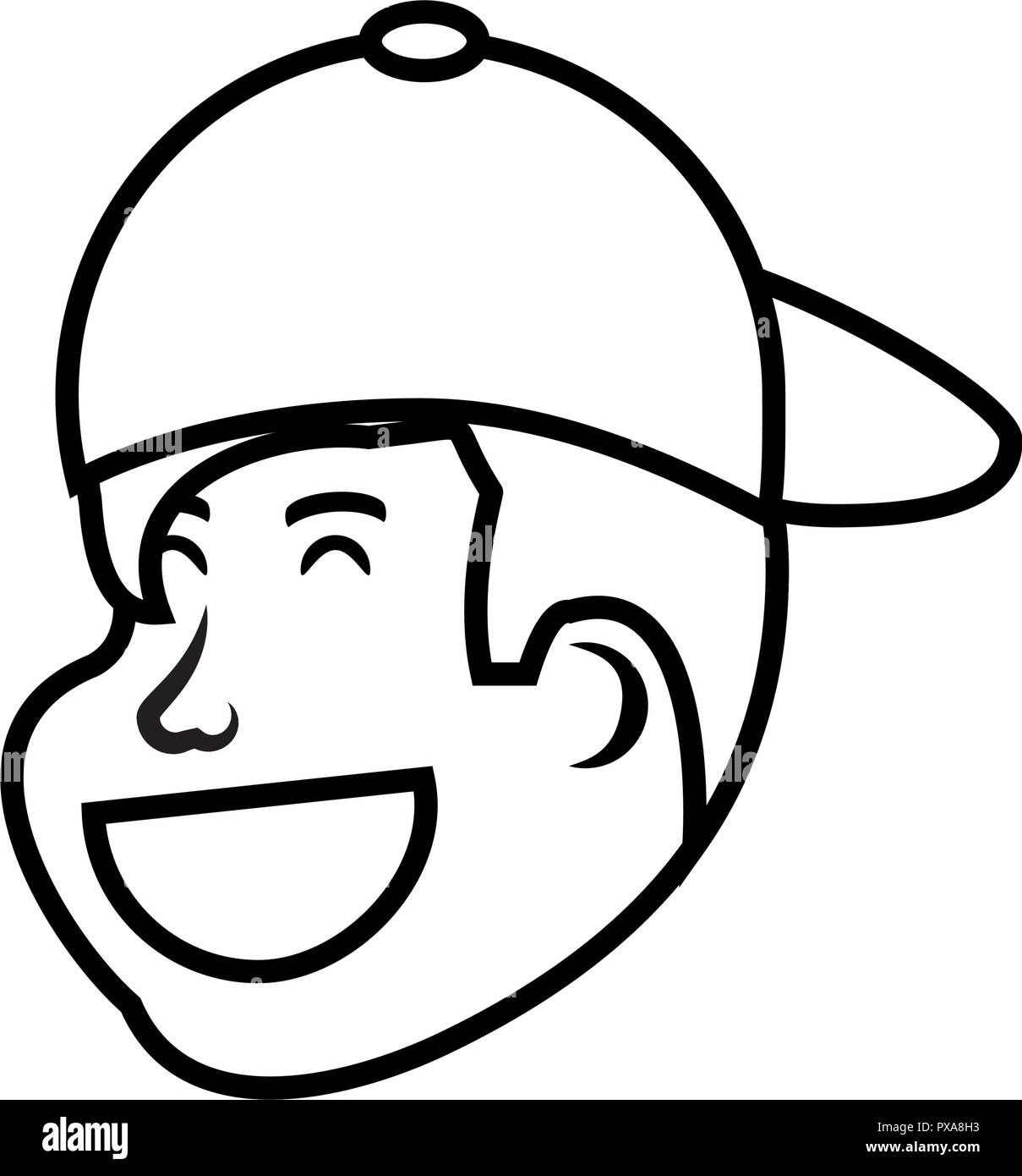 head of child boy with cap avatar character vector illustration design ...