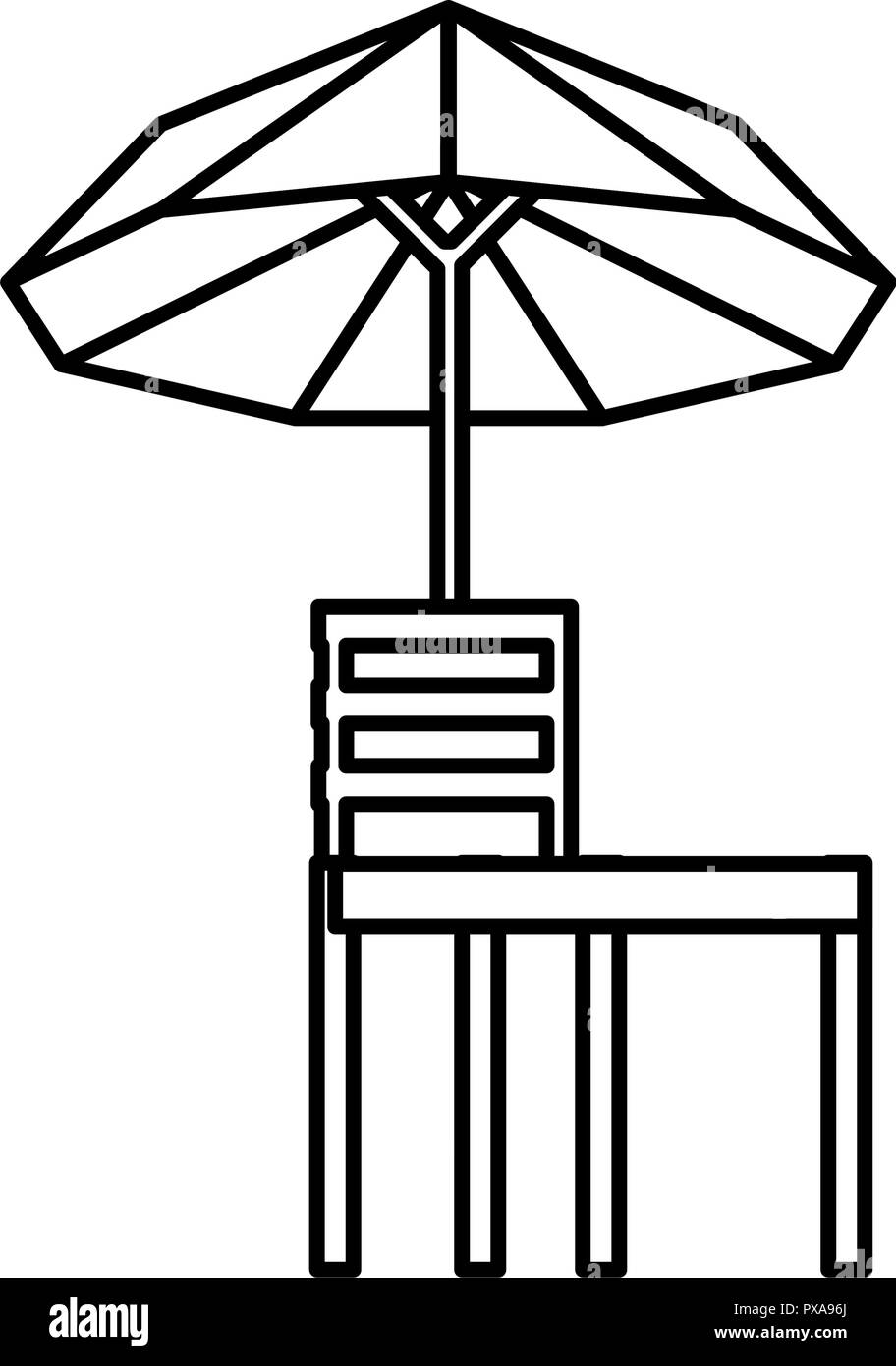 tennis referee chair with umbrella vector illustration design Stock ...