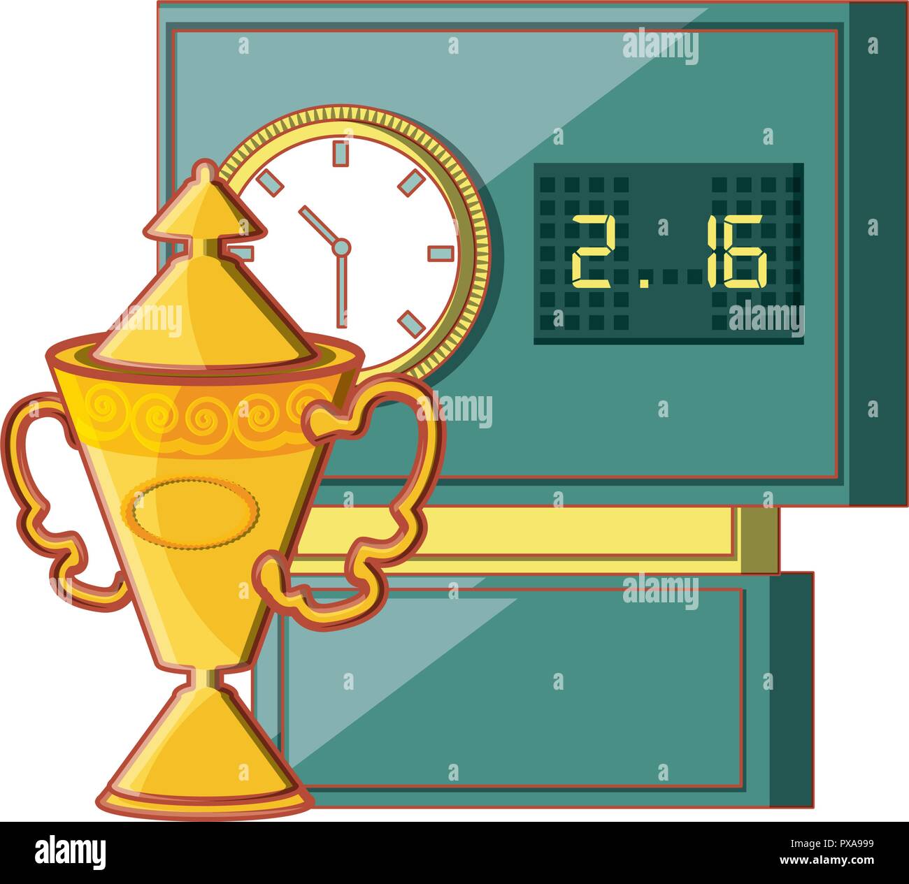 tennis scoreboard with cup trophy vector illustration design Stock ...
