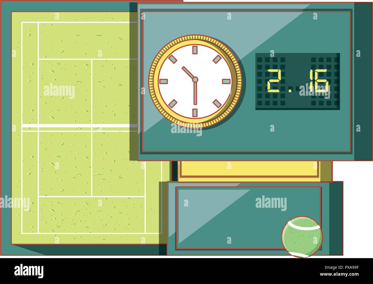 tennis sport court with scoreboard vector illustration design Stock ...