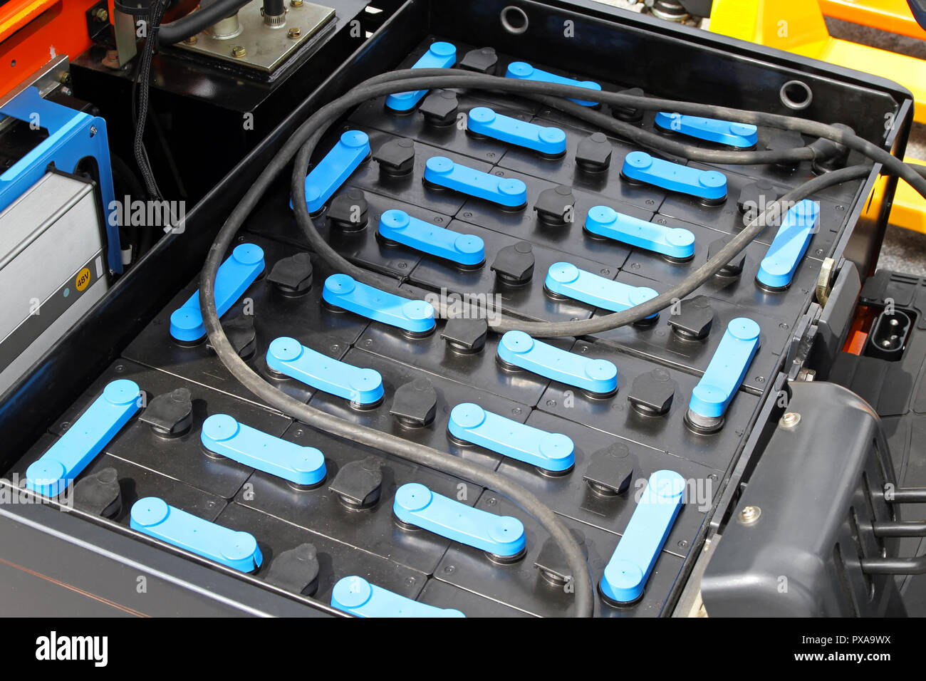 Changeable battery module for commercial forklift transportation Stock ...