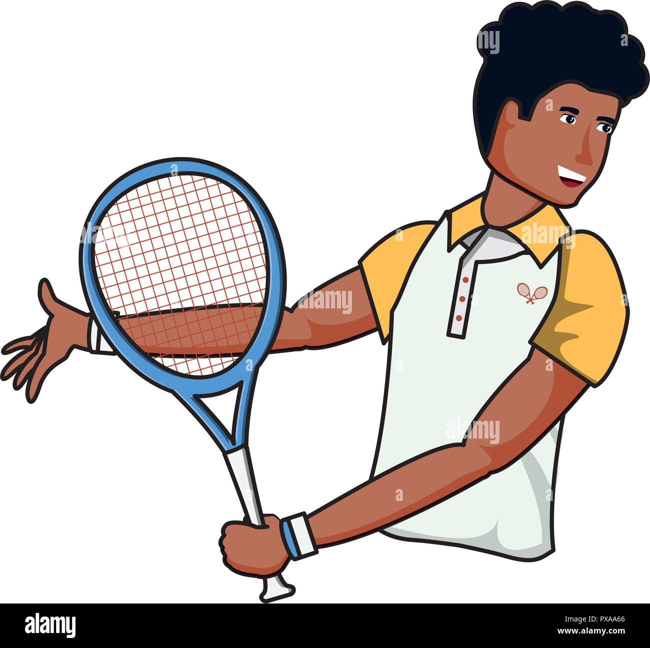 Male tennis player serving racket Stock Vector Images - Alamy