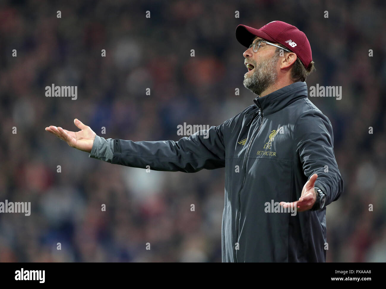 Liverpool manager Jurgen Klopp on the touchline during the Premier ...