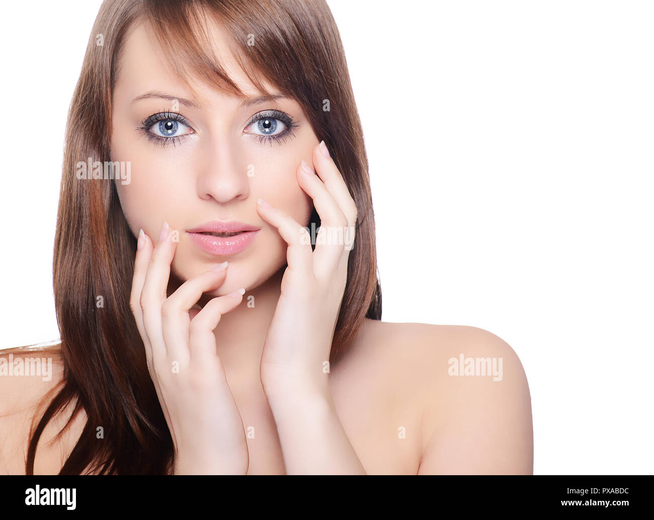 Beautiful Girl on white background Stock Photo - Alamy
