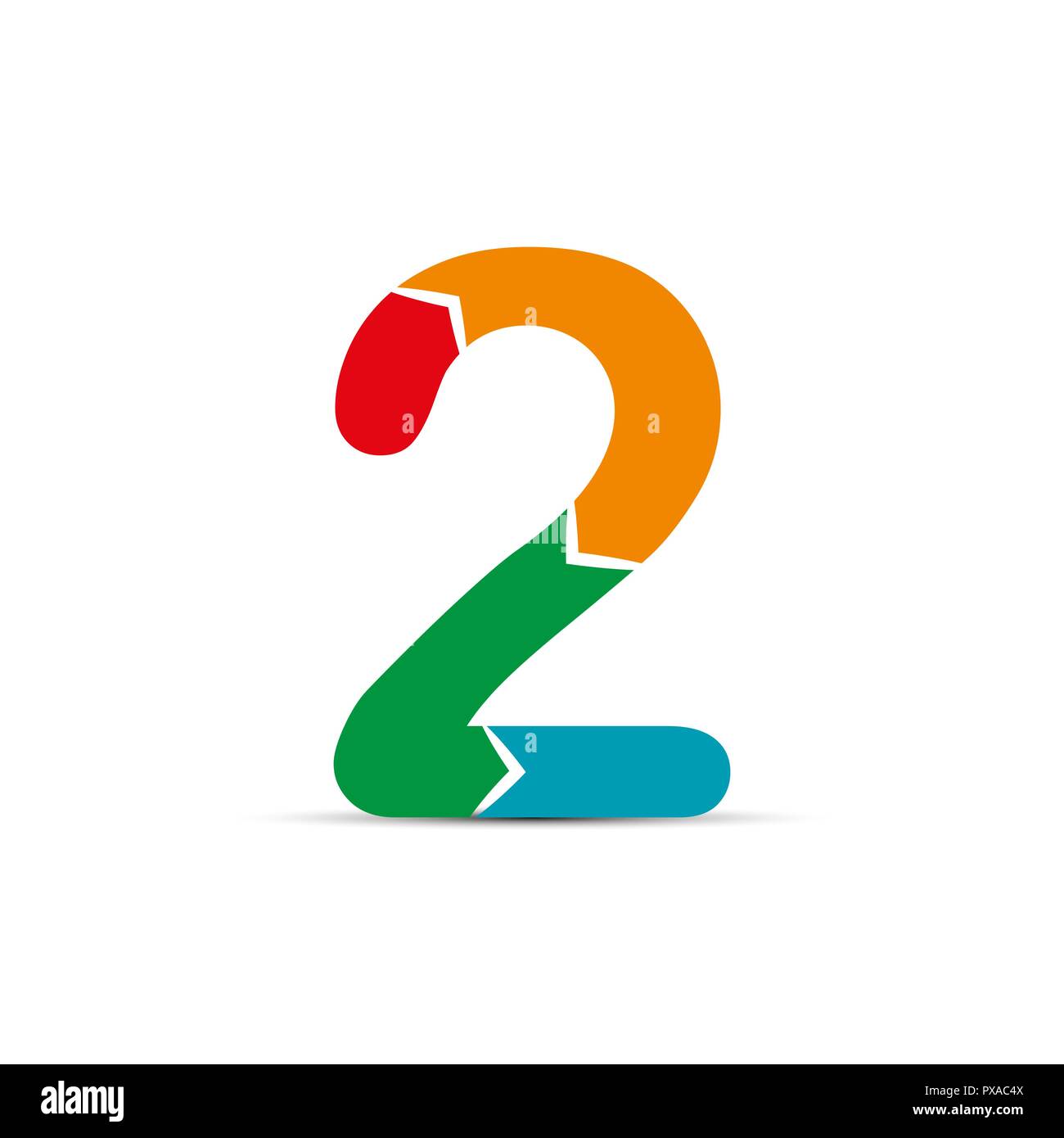 number two is drawn from four colored arrows Stock Vector Image & Art ...