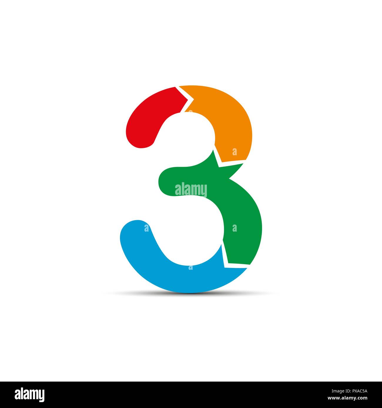 number three is drawn from four colored arrows Stock Vector Image & Art ...