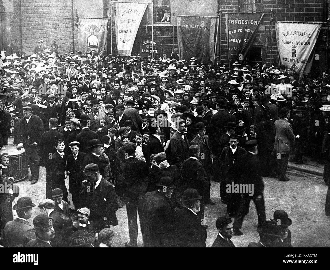 Church Gala Market Street, Penistone early 1900s Stock Photo - Alamy