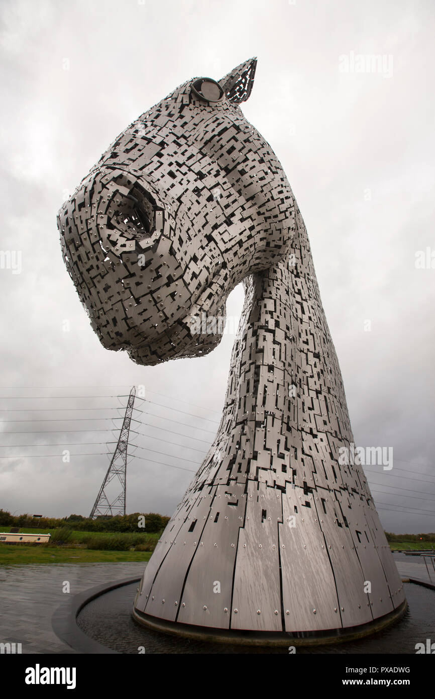 The Kelpies, steel sculptures by the artist Andy Scott at the Helix, in ...