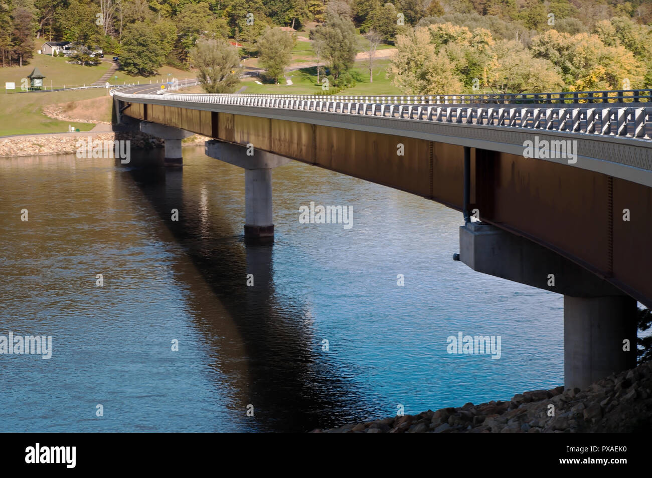 The Hunter Station Bridge in Tionesta Township, Pennsylvania, USA over ...