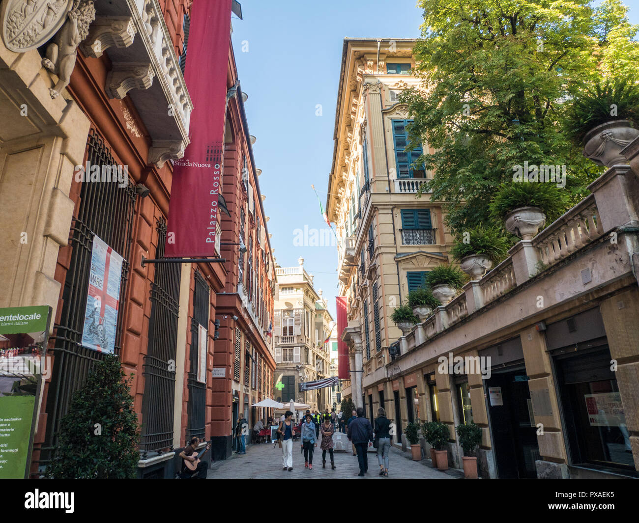 Architecture on street "Via Giuseppe Garibaldi", famous for its palaces ...