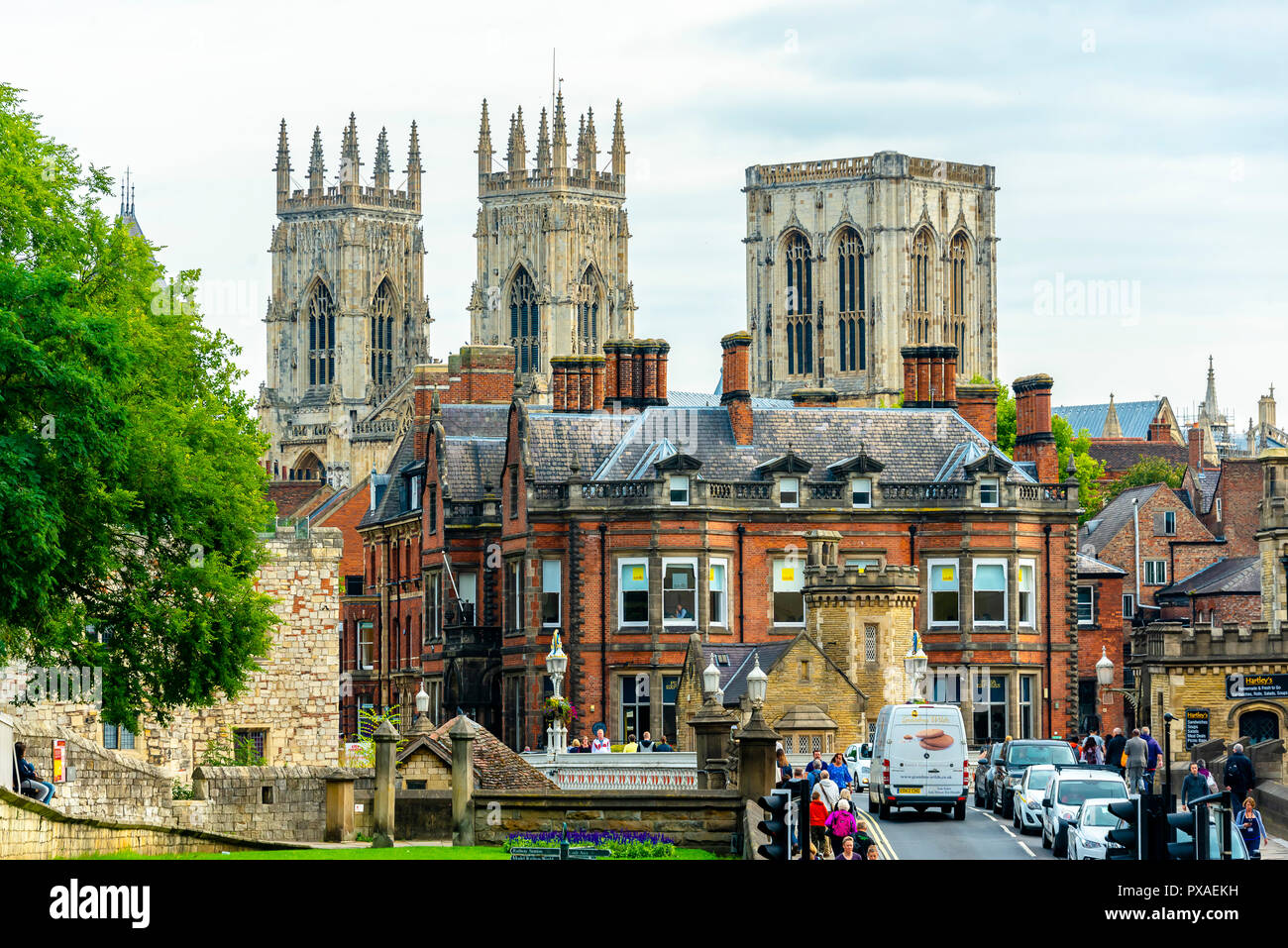 York, UK - 29 Aug 2018: York city centre buildings featuring York ...