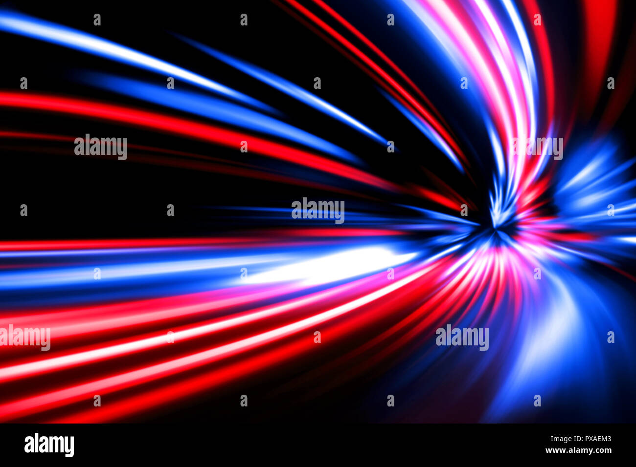 red blue acceleration speed motion on night road Stock Photo - Alamy