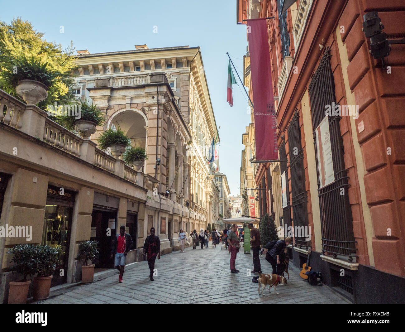 Architecture on street "Via Giuseppe Garibaldi", famous for its palaces ...