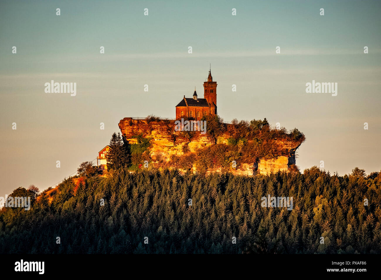 The rock chapel Saint-Leon de Dabo, landmark of Dabo in the region ...