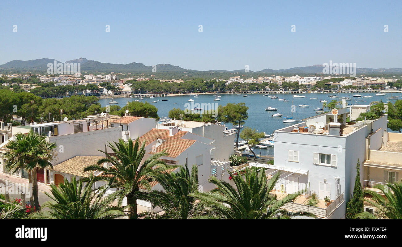 Village view and marina of portocolom hi-res stock photography and ...