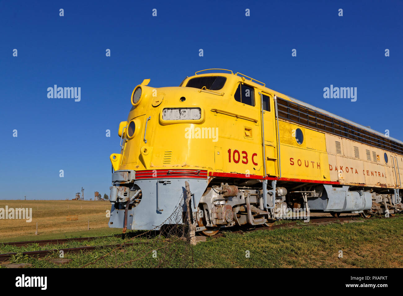 Old yellow big locomotive of western railways Stock Photo - Alamy