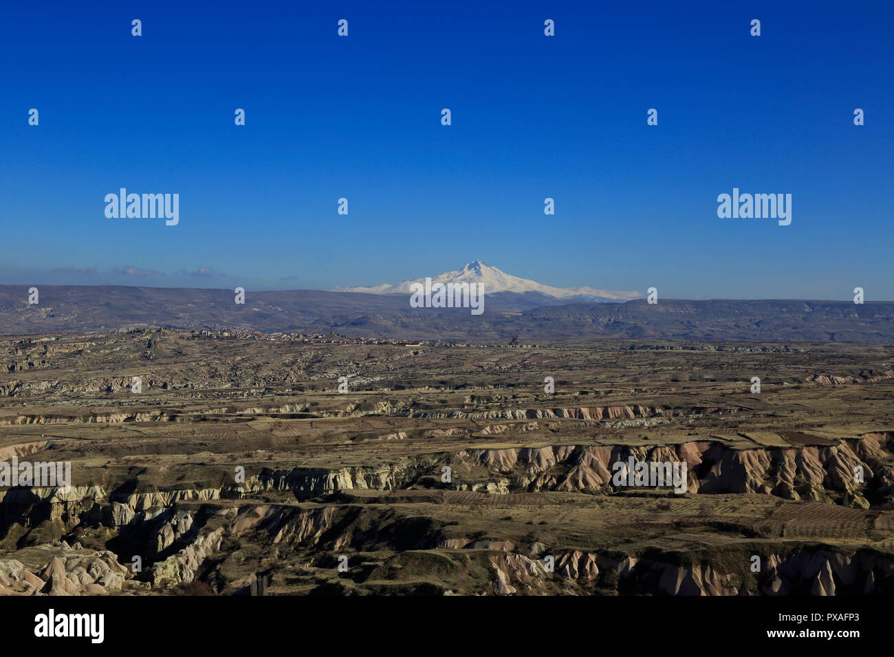 The magnificent Cappadocian valley with its rocky structure formed by ...