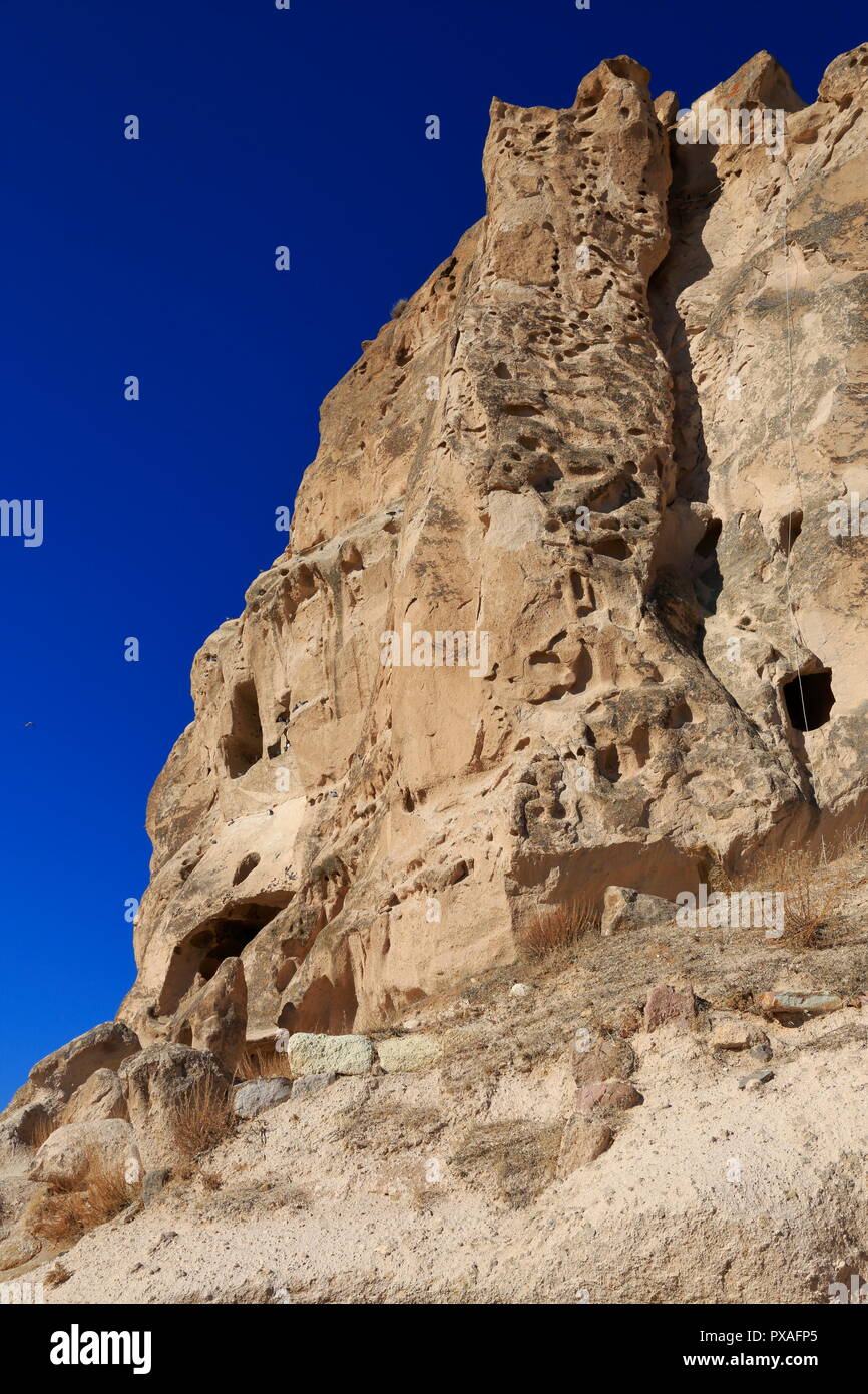 The magnificent Cappadocian valley with its rocky structure formed by ...
