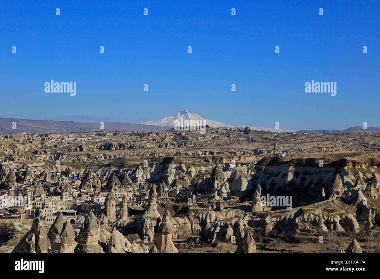 The magnificent Cappadocian valley with its rocky structure formed by ...