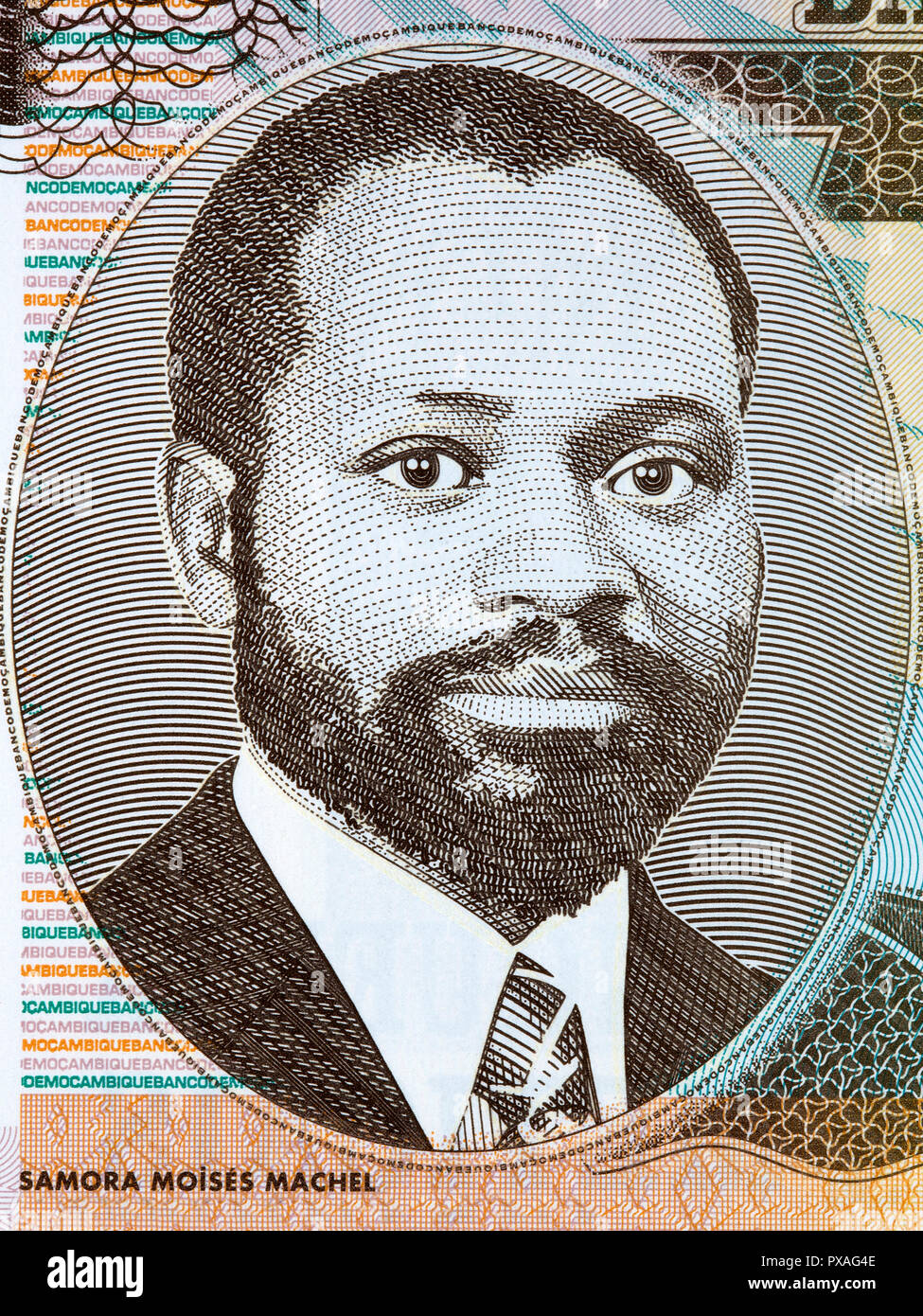 Samora Machel portrait from Mozambican money Stock Photo - Alamy