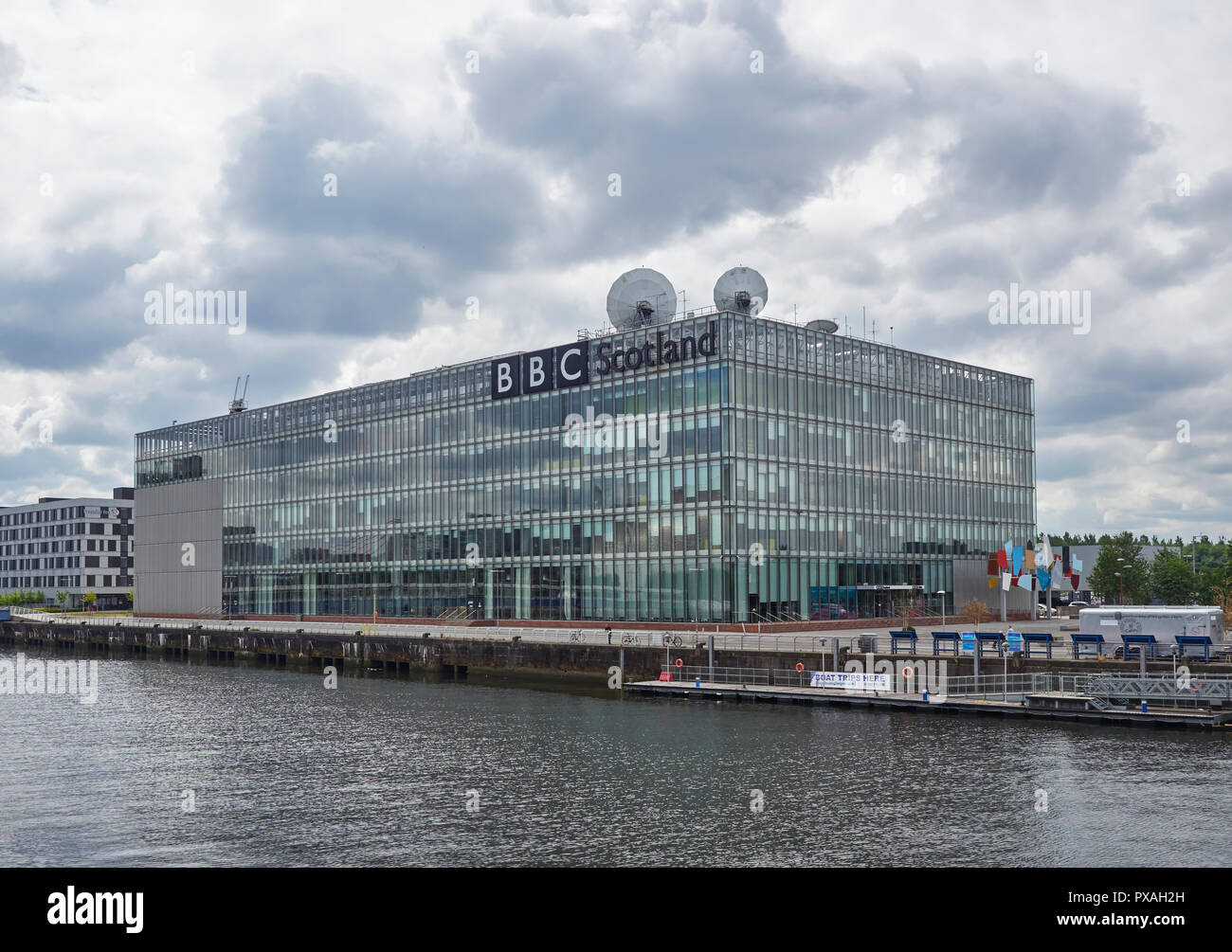 The BBC Scotland Building at Pacific Quay in Glasgow Scotland on a ...
