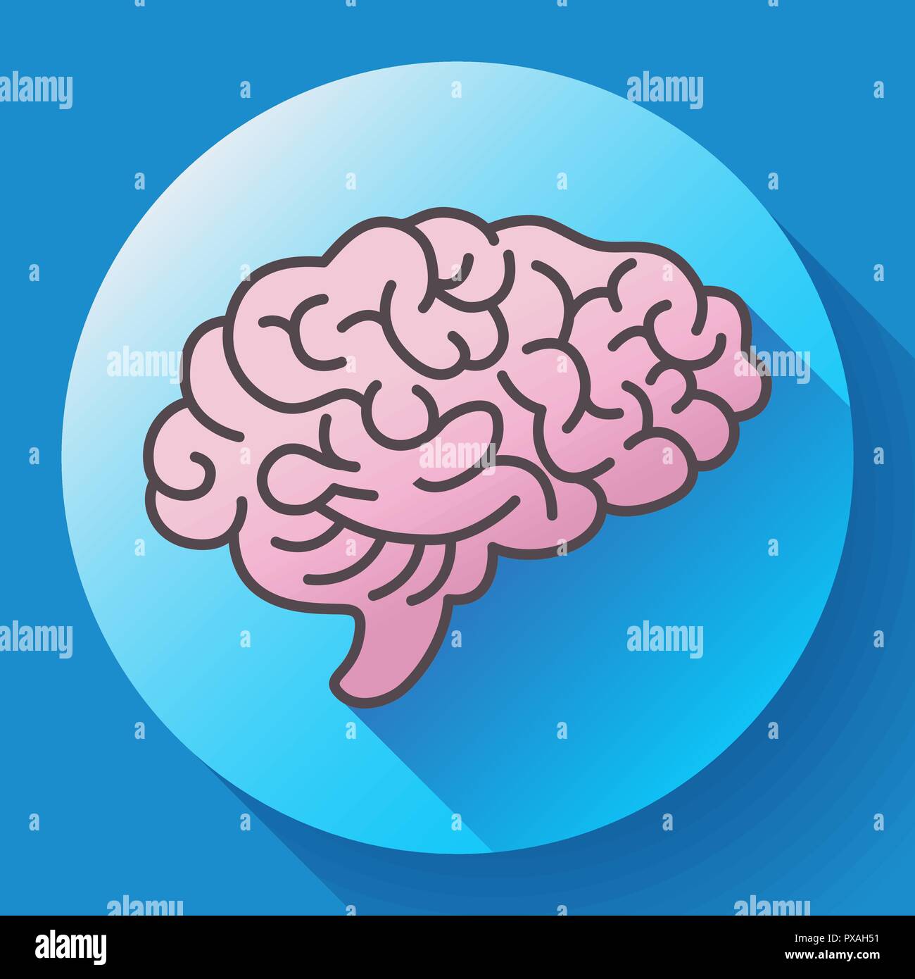 Human brain icon, symbol of intellect, study, learning and education ...