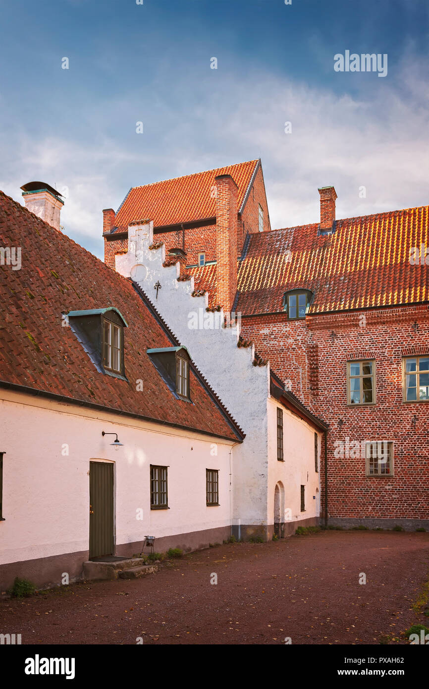 Medieval brick buildings. Backaskog, Sweden Stock Photo - Alamy