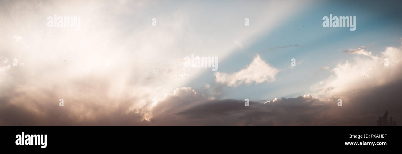 Landscape with dramatic light - beautiful golden sunset with saturated ...