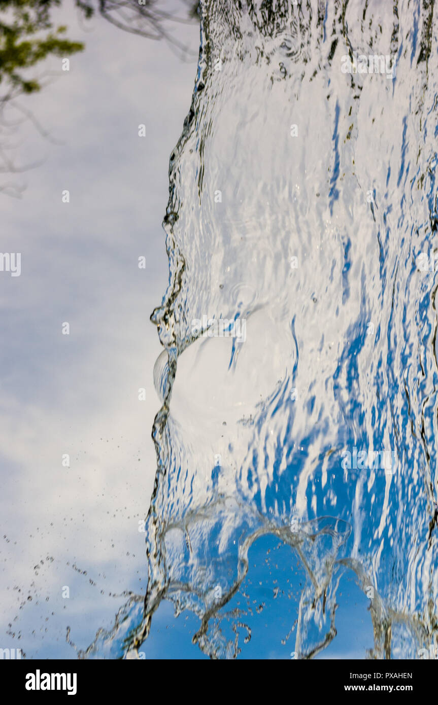 transparent falling water vertical flows, close up Stock Photo - Alamy