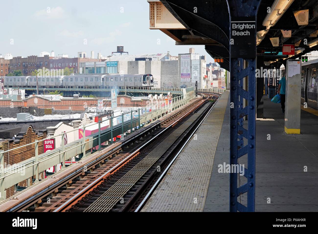 New York City, NY; Aug 2018: Trains leaving and approaching the ...