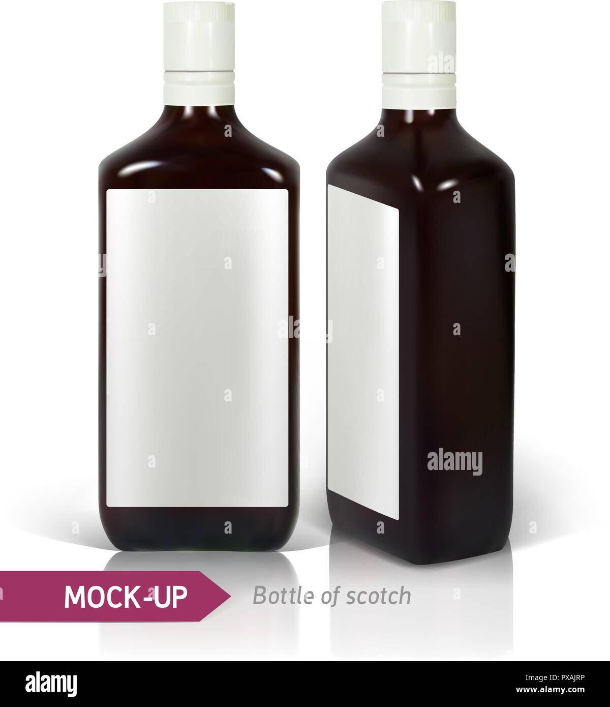 Dark realistic square Scotch bottles Stock Vector Image & Art - Alamy