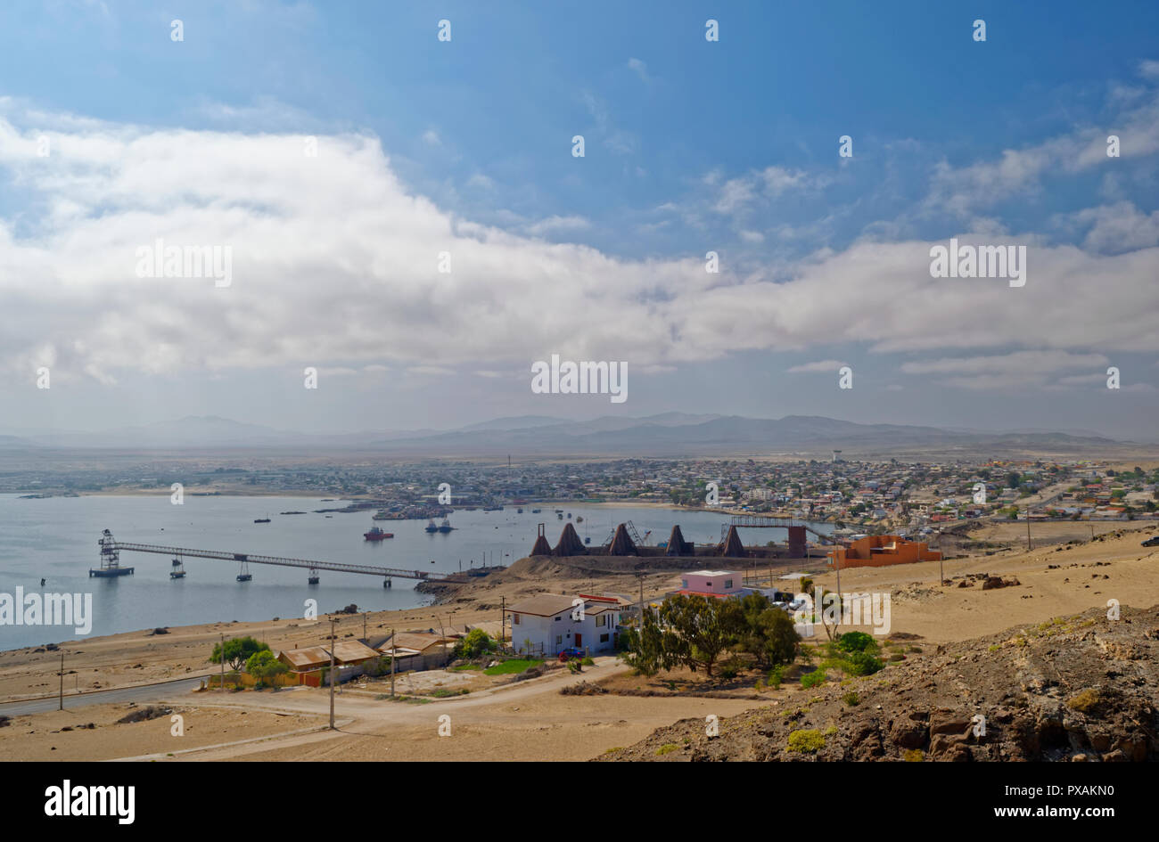 Panoramic view of the city of Caldera, Region of Atacama, Chile Stock ...