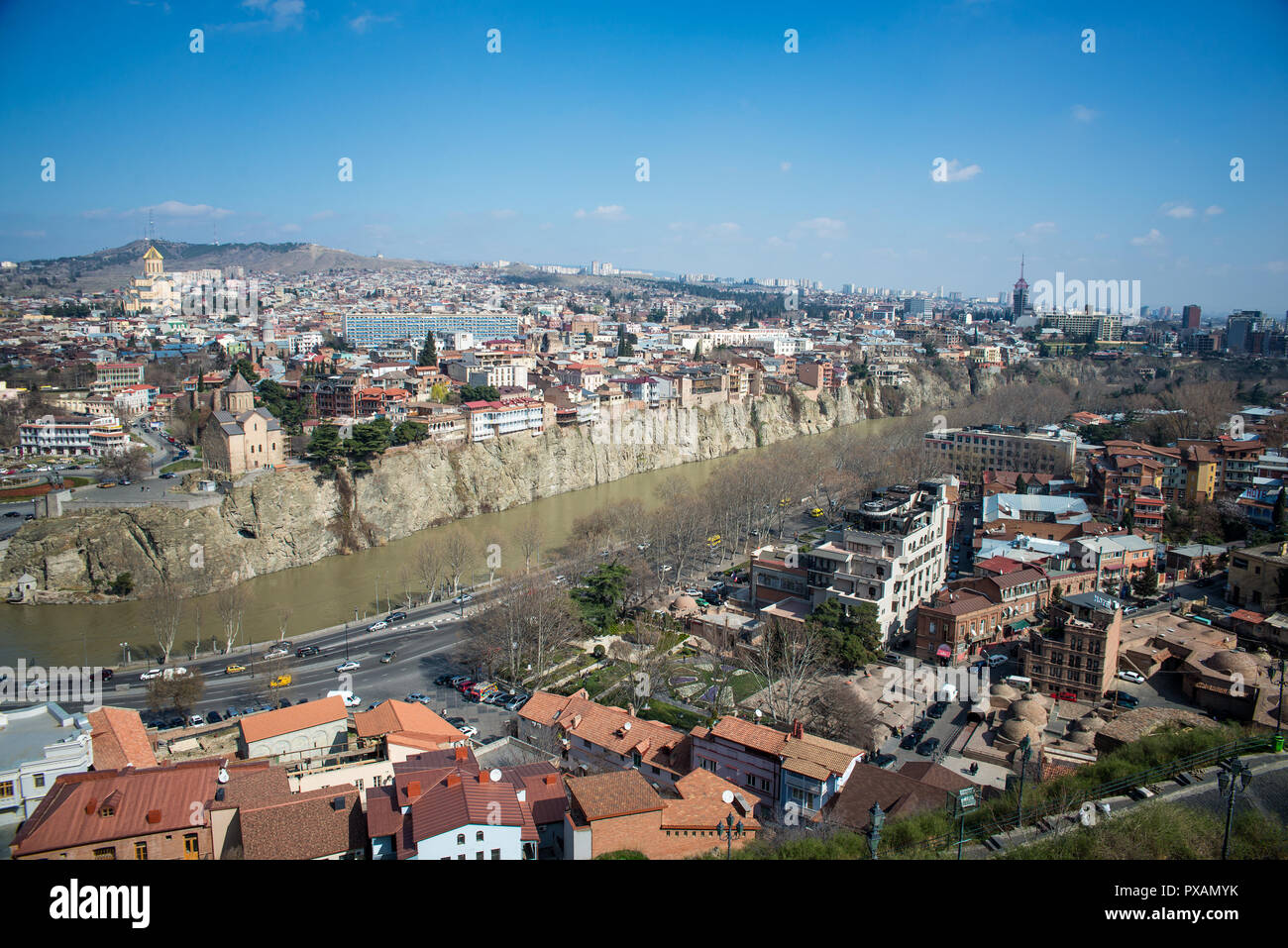 Tbilisi downtown tbilisi mtkvari river hi-res stock photography and ...