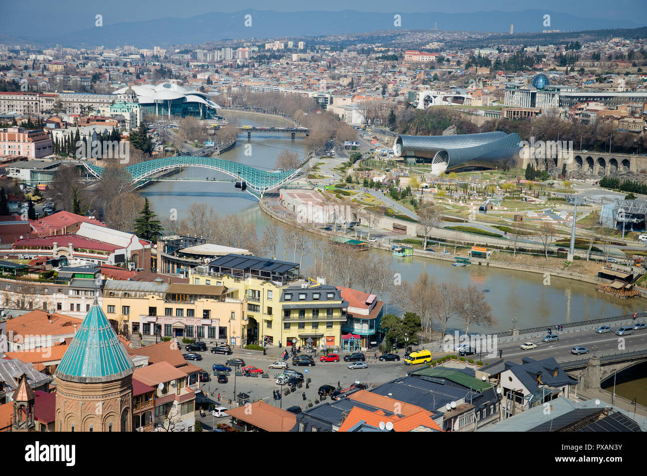 Tbilisi downtown tbilisi mtkvari river hi-res stock photography and ...