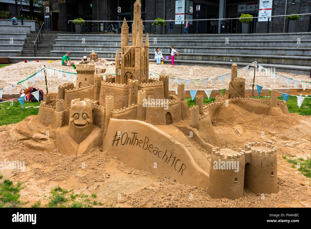 Sand castle display by #onthebeachMCR at Great Northern Square ...