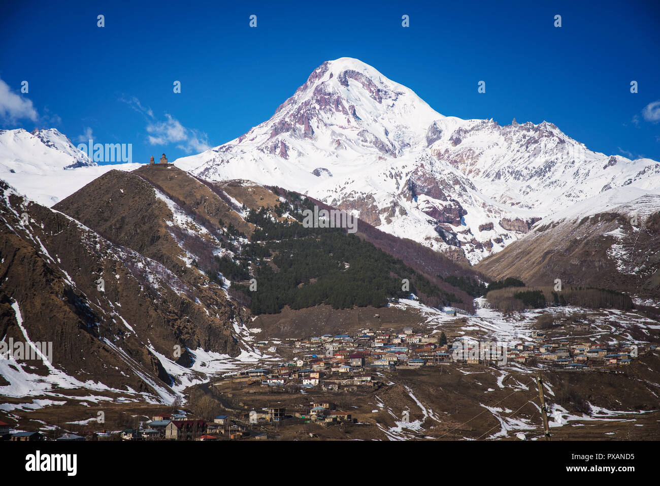 Mount Kazbek in Georgia Stock Photo - Alamy